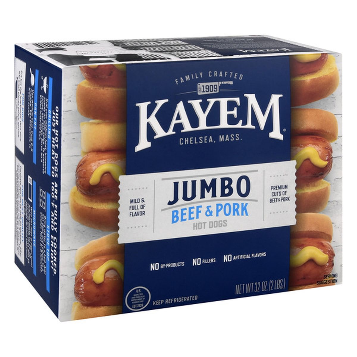 Buy Kayem Hot Dogs Beef & Pork Jumbo - it's gluten free & keto