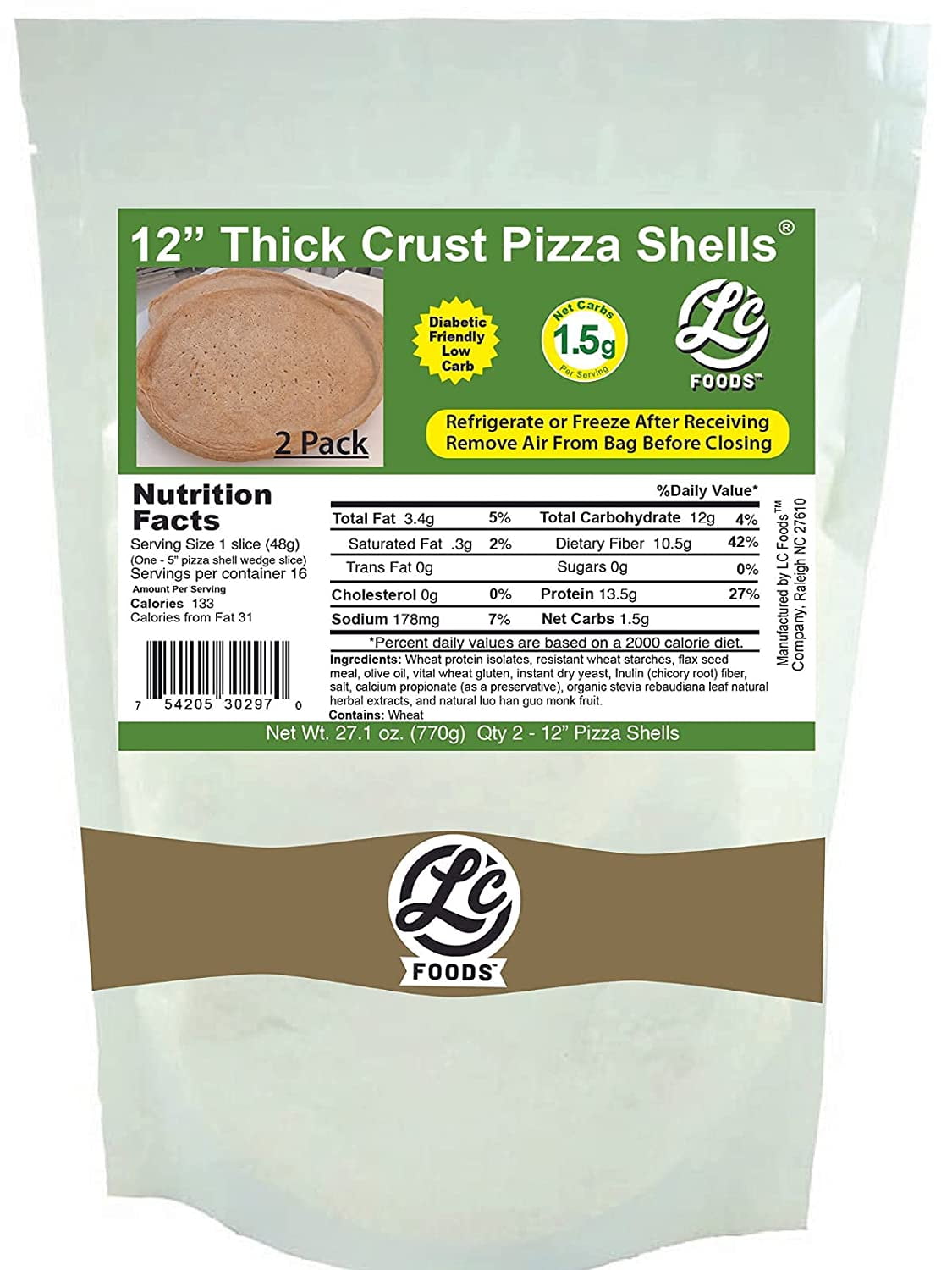 Buy Lc Foods Low Carb Pizza Shells Thick Crust - it's vegan, vegetarian ...