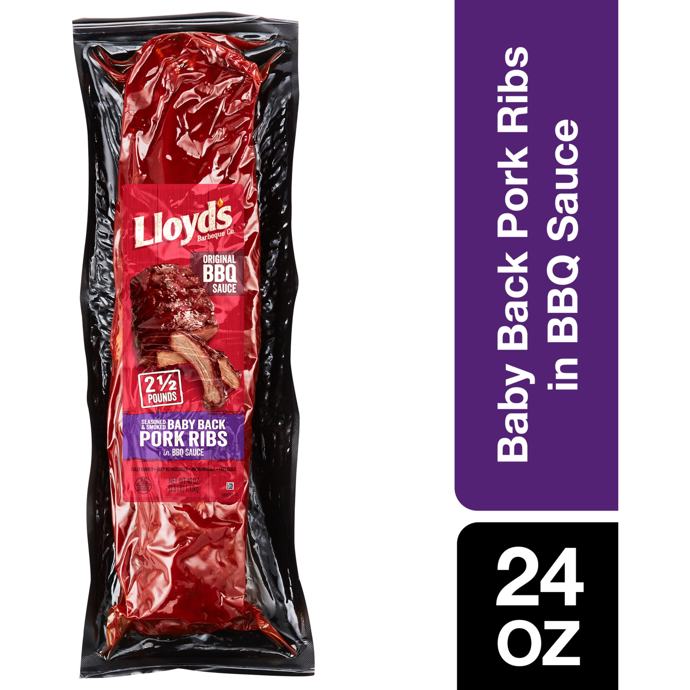Buy Lloyds Signature Smoked Baby Back Pork Ribs In Bbq Sauce 40 Oz ...