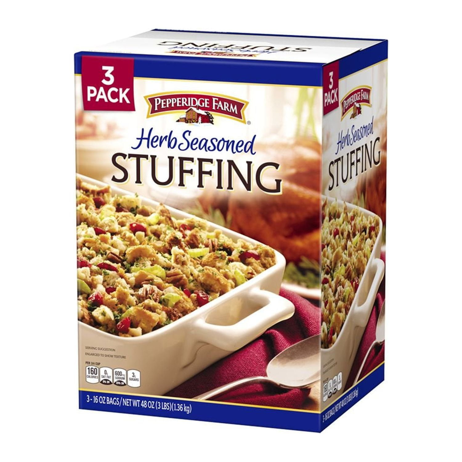 Pepperidge Farm Herb Seasoned Stuffing 16 Oz 3 Pk Nutrition And Ingredients Greenchoice